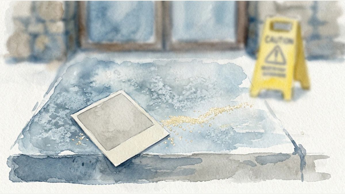 Icy Sidewalk Outside an Oregon Business: Weather Isn’t an Automatic ...